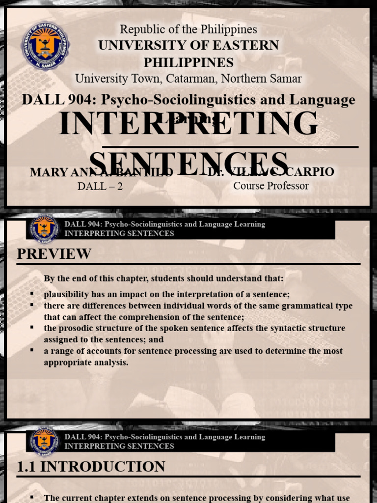 Interpreting Sentences | PDF | Lexical Semantics | Syntax