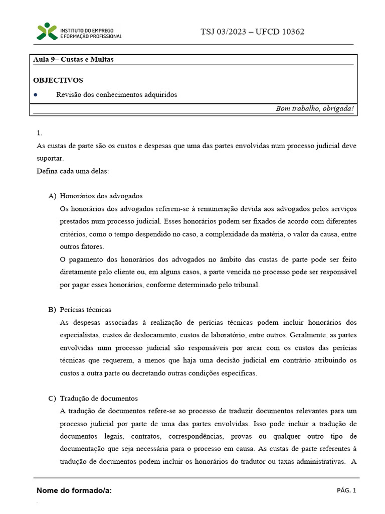 UFCD 10362 - Tarefa 5 260224 | PDF | Traduções | Advogado