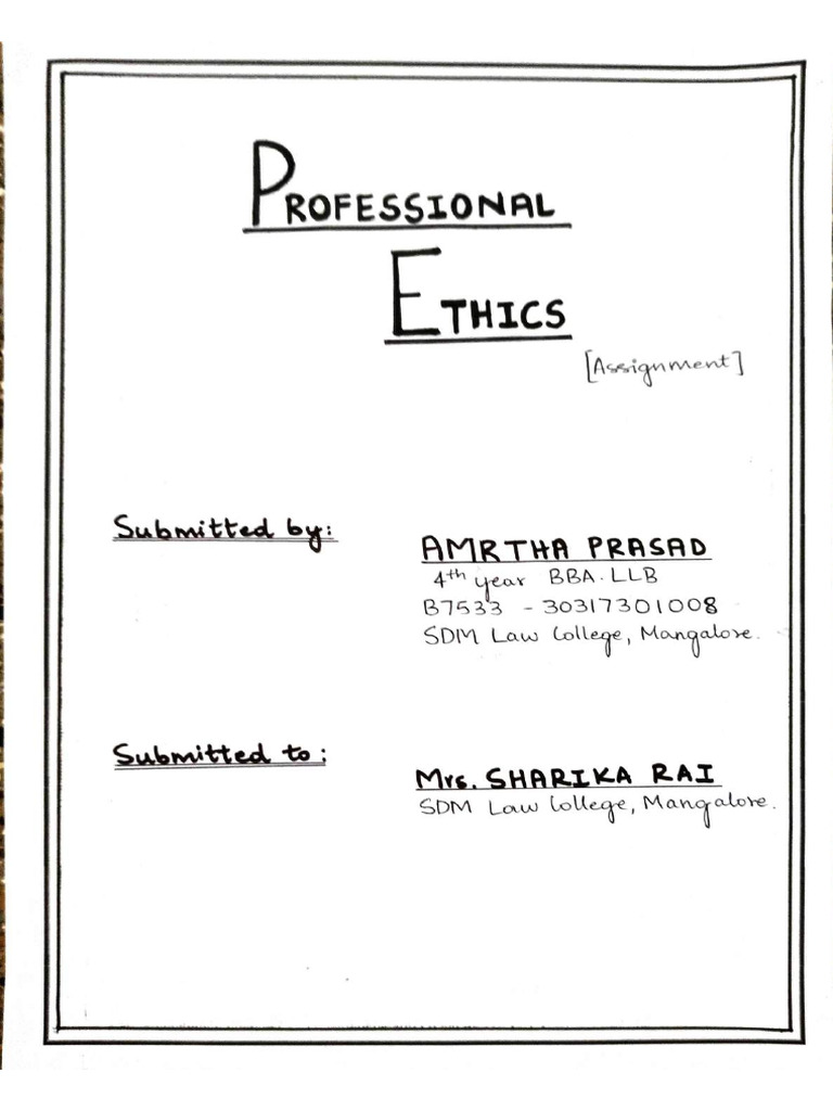 10 Case Analysis - Professional Ethics Assignments | PDF