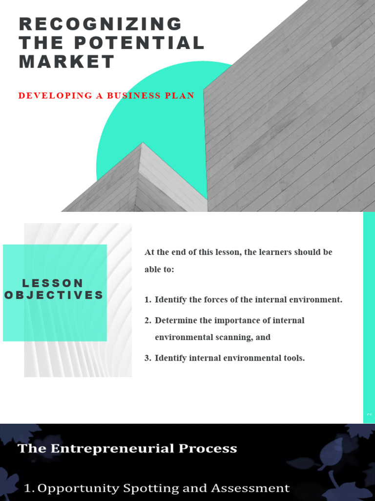 Entrep Lesson3 Recognize A Potential Market | PDF | Innovation | Business