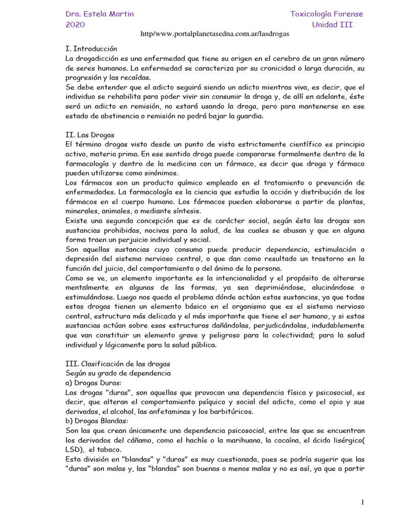 Drogadicción | PDF | La dependencia de sustancias | Comercio ilegal de drogas