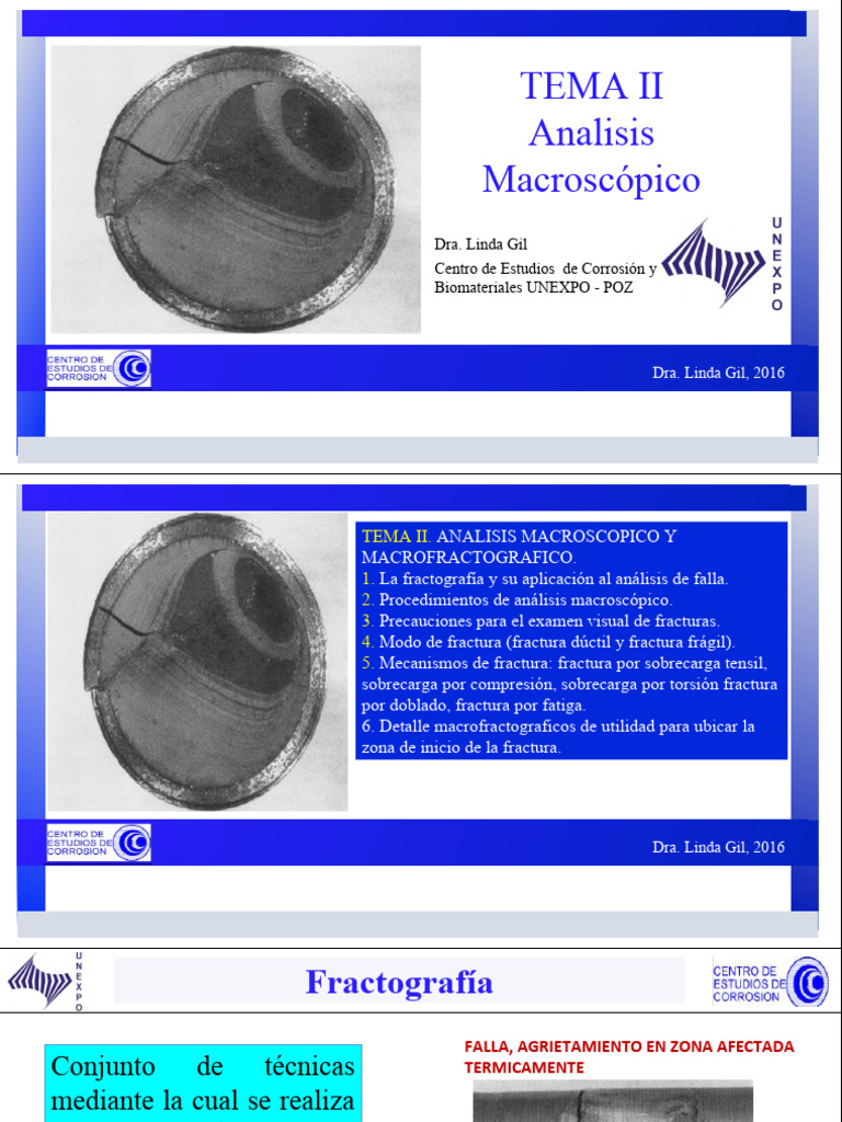 Tema II - Analisis Macroscopico | PDF | Fractura | Fatiga (material)
