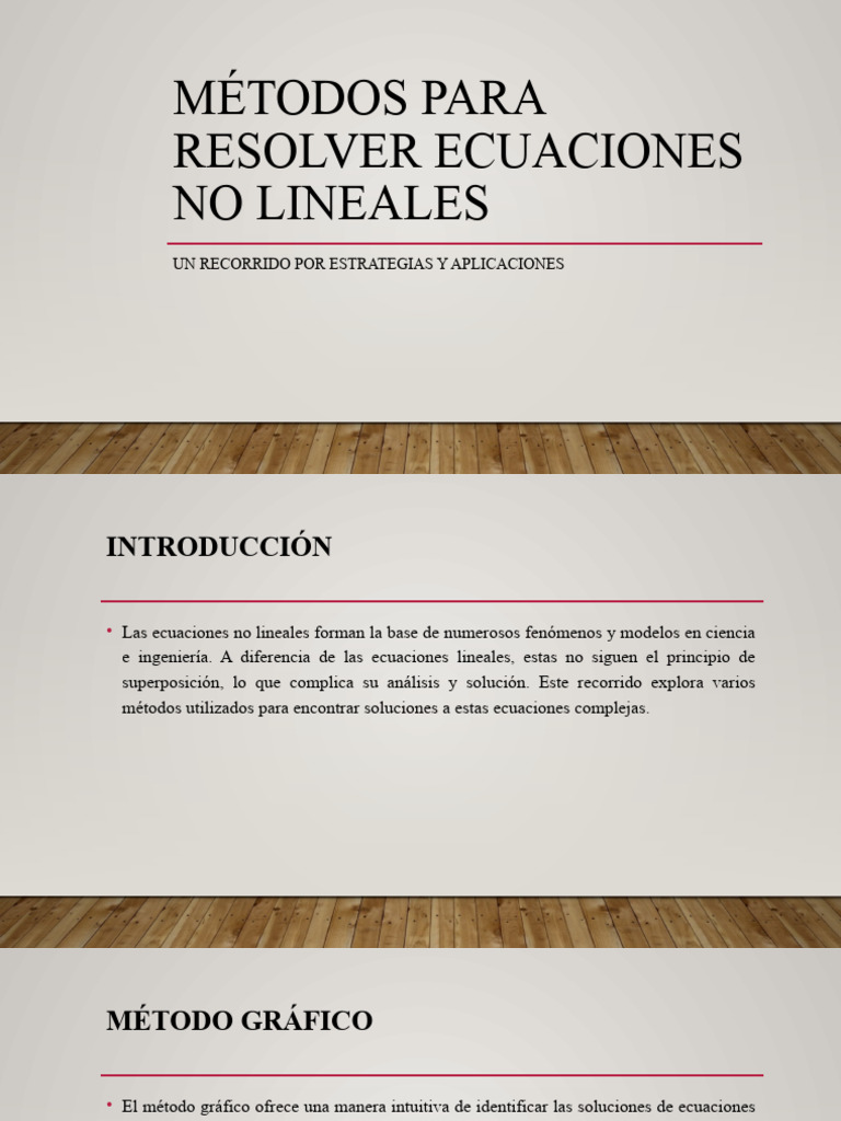 Métodos para Resolver Ecuaciones No Lineales | PDF | Métodos y ...