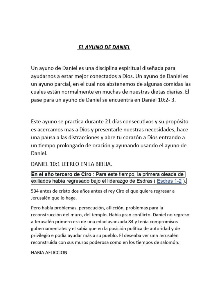 El Ayuno de Daniel | Descargar gratis PDF | Oración | Libro de daniel