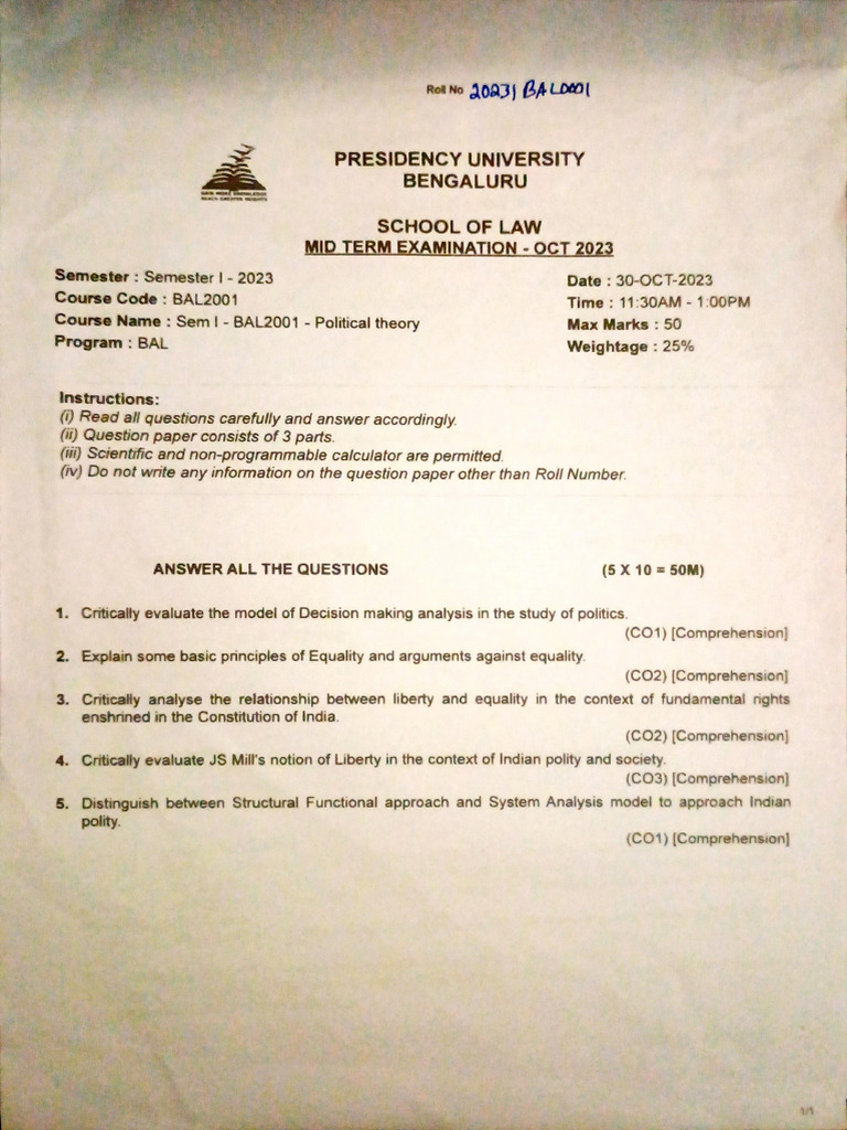 Midterm Questions Papers | PDF