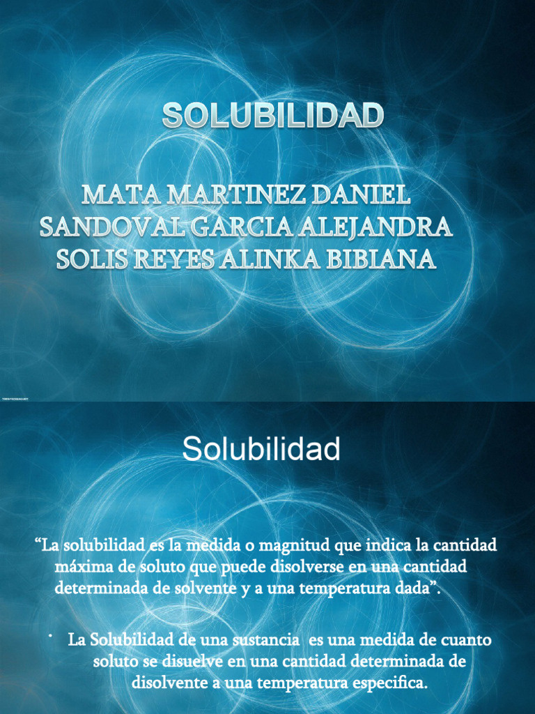 Solubilidad: Factores y Tipos de Soluciones | PDF | Solubilidad ...
