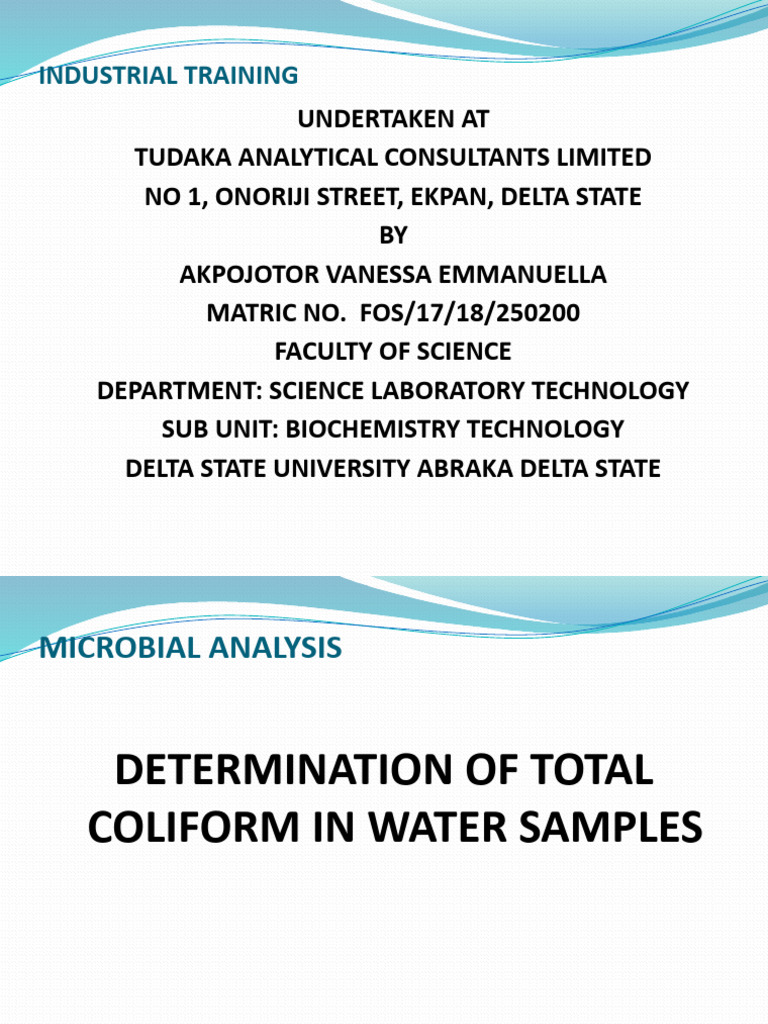 Total Coliform Analysis | PDF | Wellness