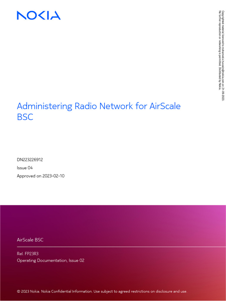 Administering Radio Network For AirScale BSC | PDF | Copyright ...