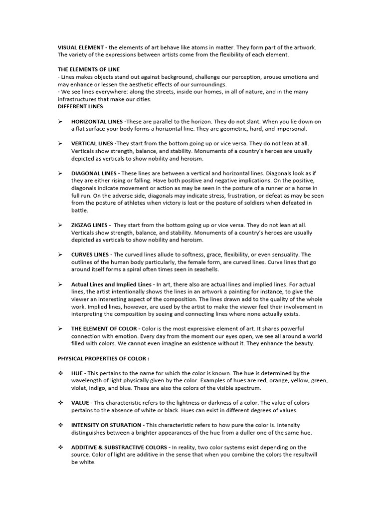 Arts | PDF | Color | Composition (Visual Arts)