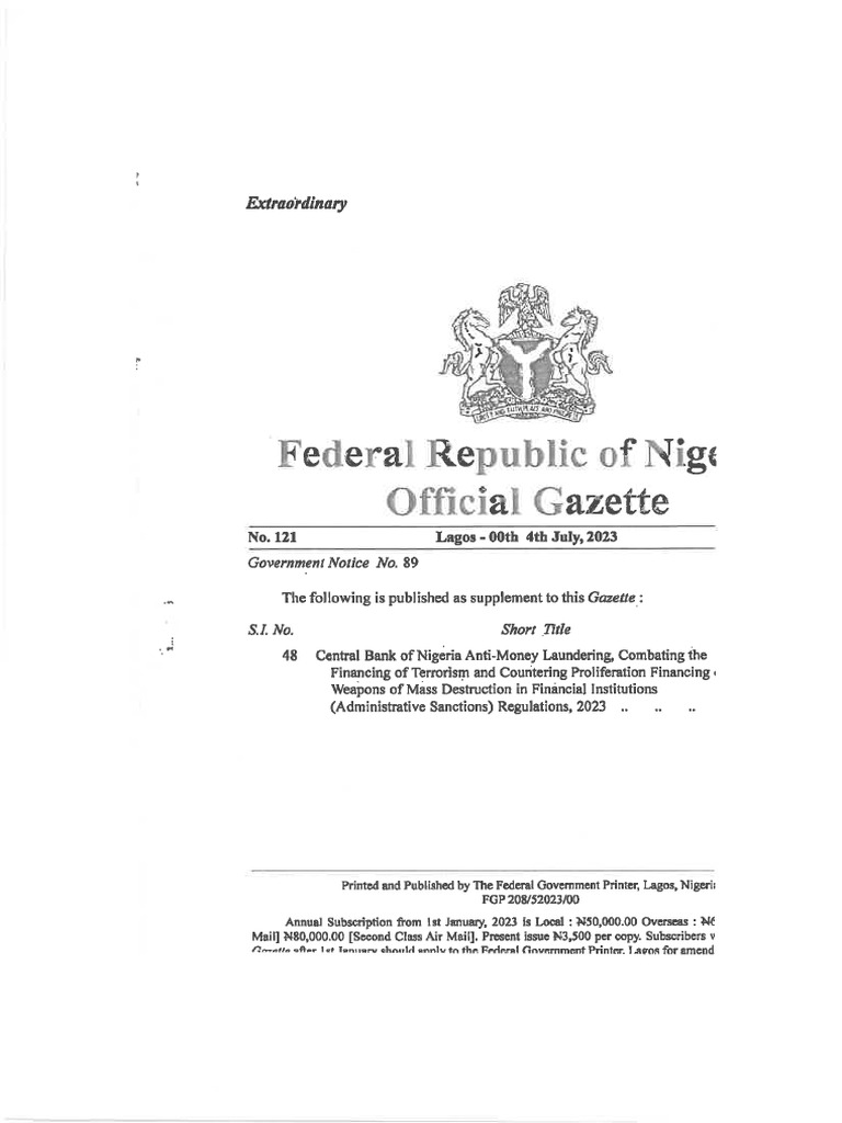 CBN Administrative Sanctions 2023 - 240220 - 100333 | PDF