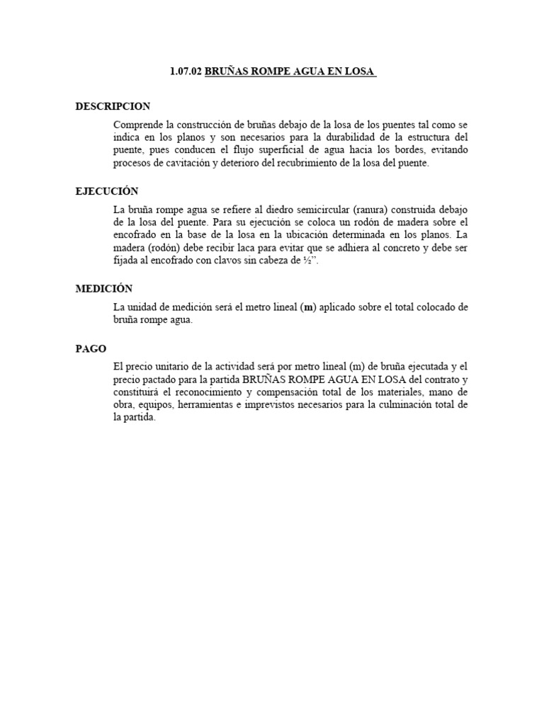Bruñas Rompe Agua en Puentes | PDF | Hogar, jardinería y bricolaje ...
