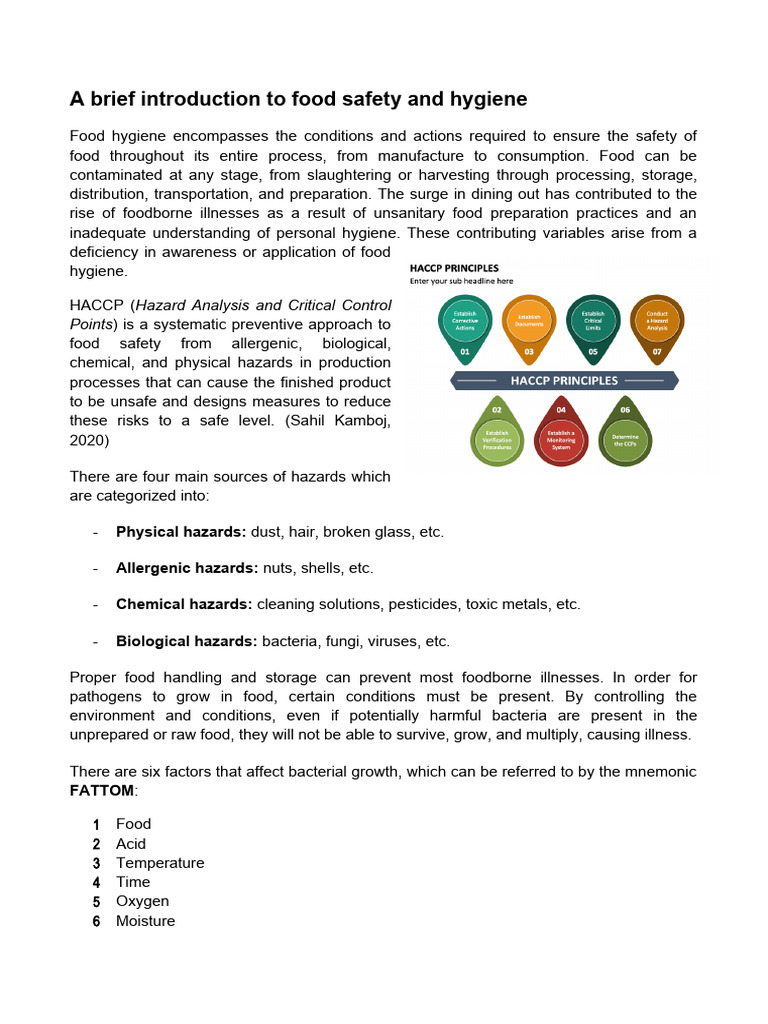 A Brief Introduction To Food Safety and Hygiene | PDF | Food Safety ...