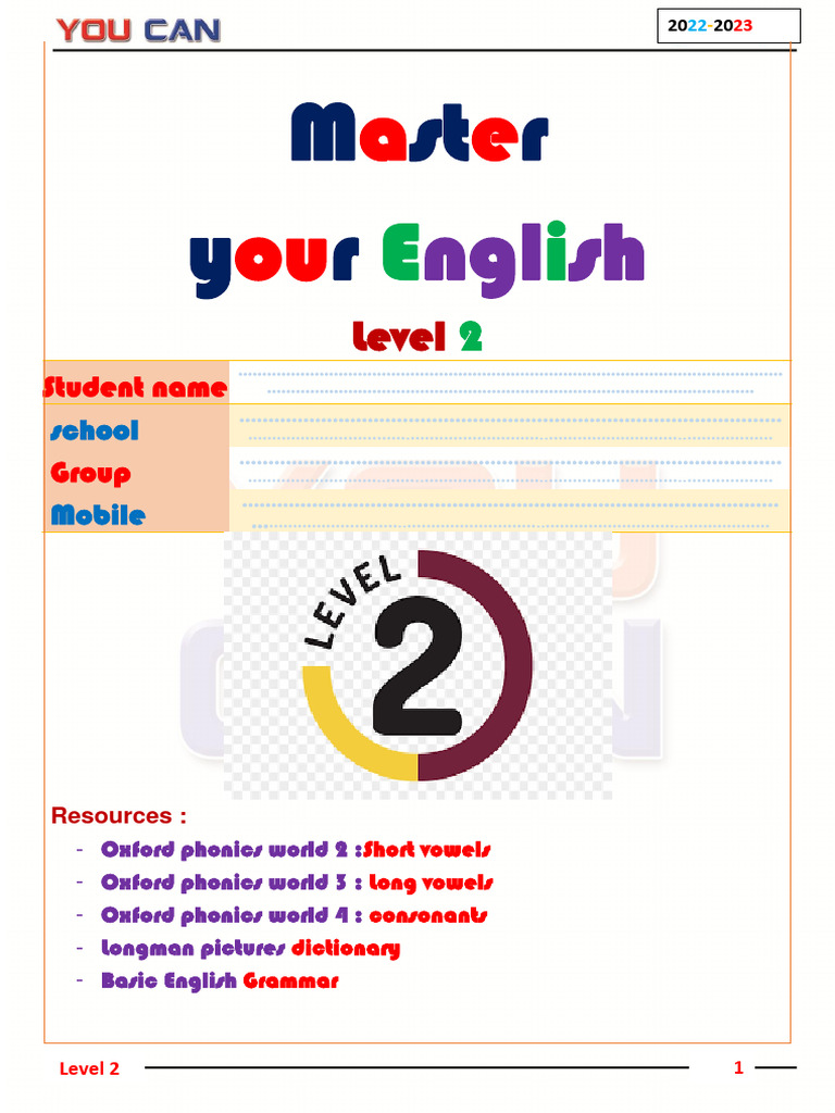 Master Your English Level 2 | PDF