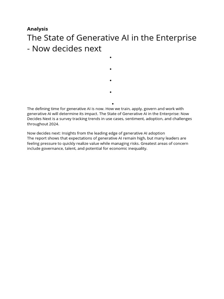 The State of Generative AI in The Enterprise - Now Decides Next | PDF ...