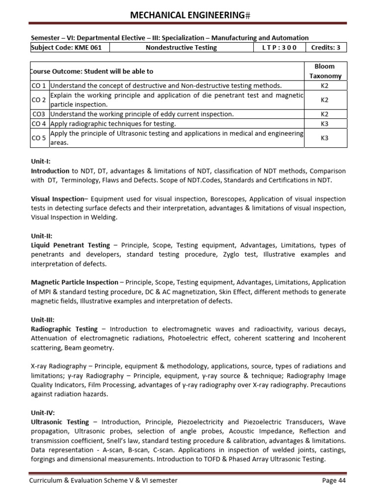 Non Destructive Testing Pdf Nondestructive Testing Electromagnetism