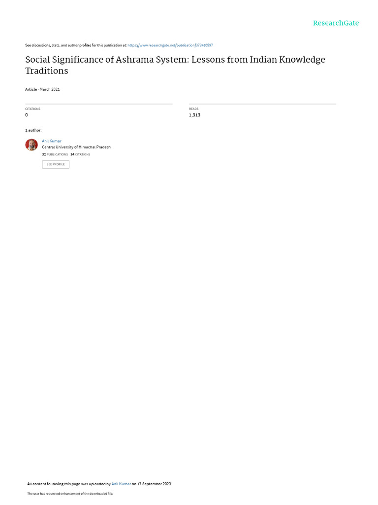 Four Ashramas 2 | PDF | Hindu Philosophy | Religious Belief And Doctrine