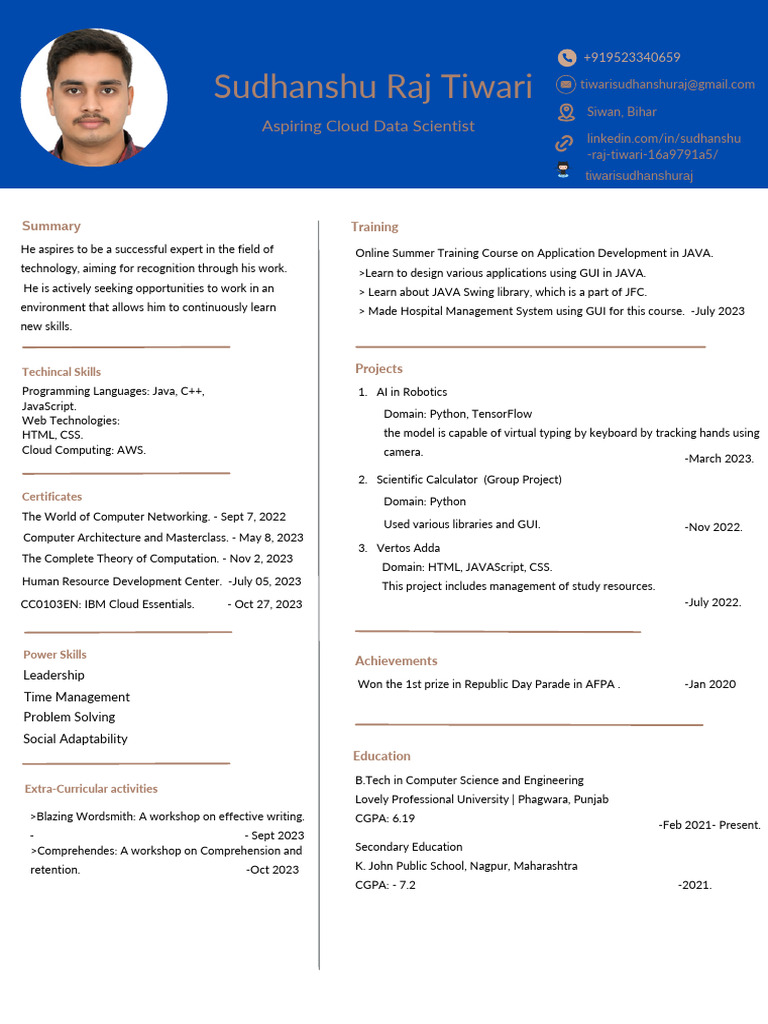Grey Clean CV Resume Photo | PDF | Cloud Computing | Java (Programming Language)