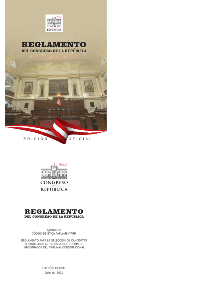 Reglamento Del Congreso de La República | PDF | Inmunidad parlamentaria ...