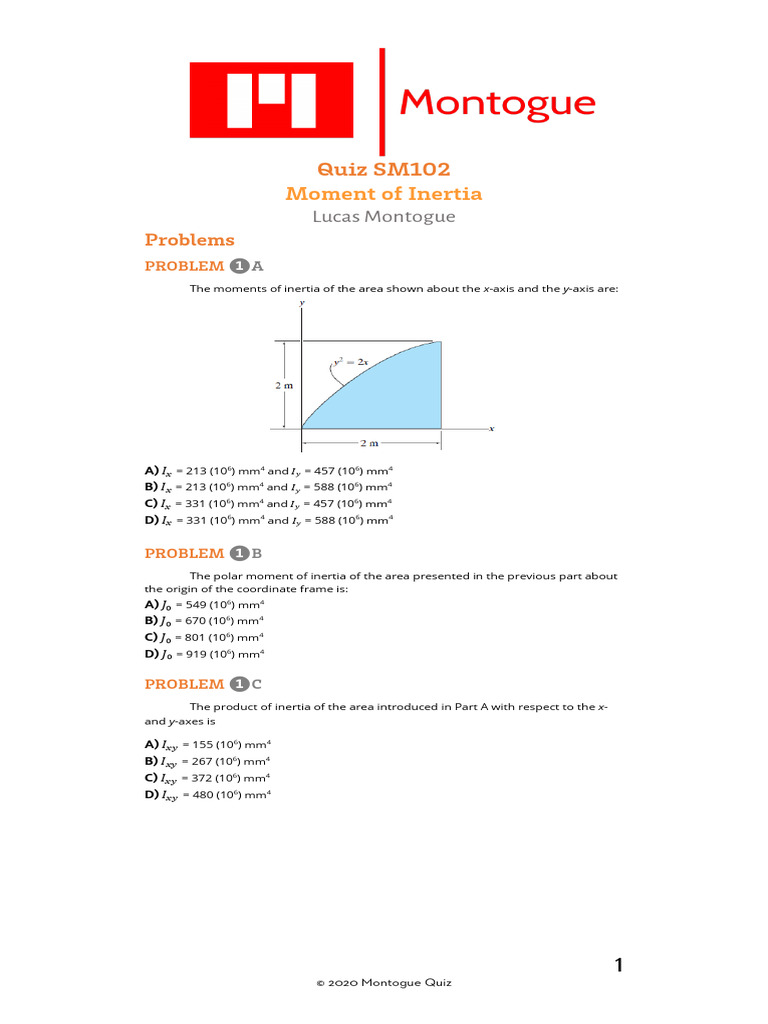 Moment of Inertia Solved Problems | PDF | Area | Mathematical Objects Moment of Inertia Solved Problems | PDF | Area | Mathematical Objects