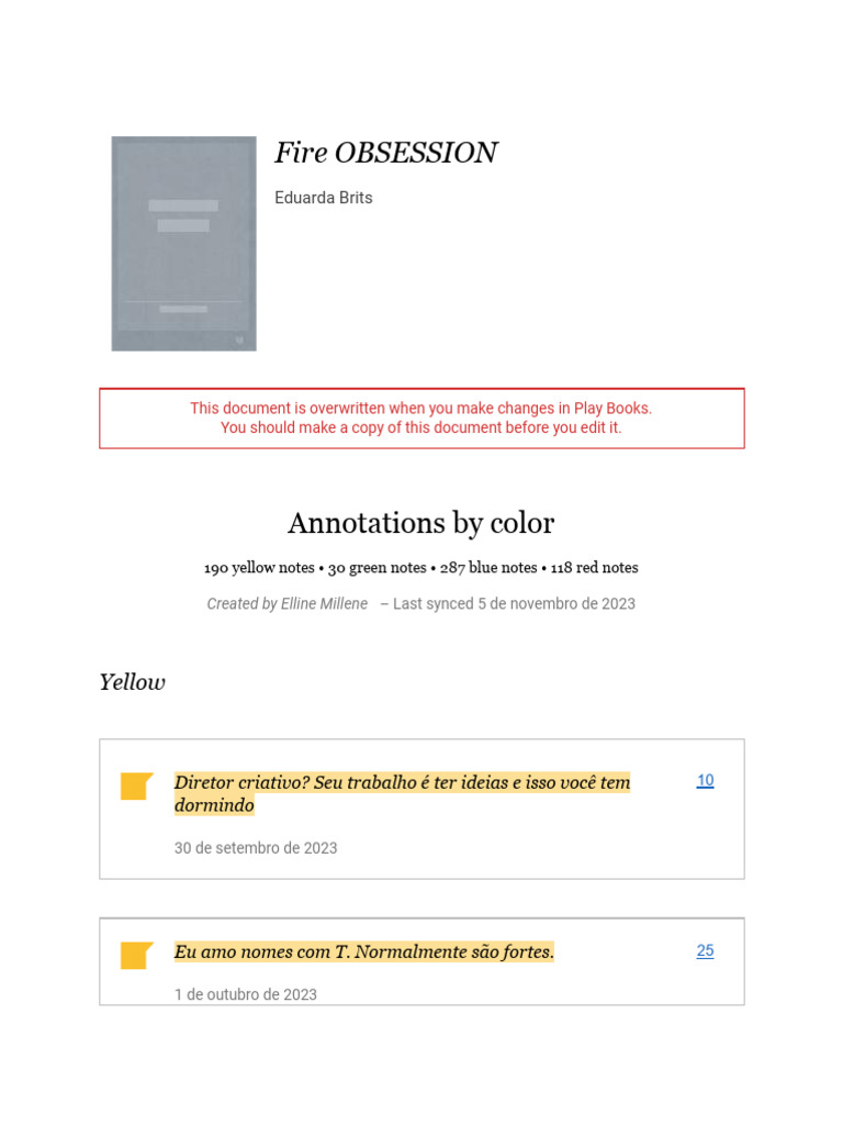 Notes From - Fire OBSESSION | PDF