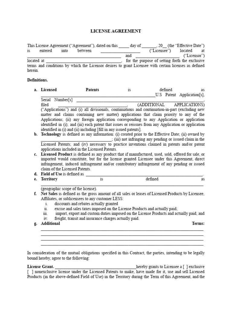 Licensing Agreement | PDF