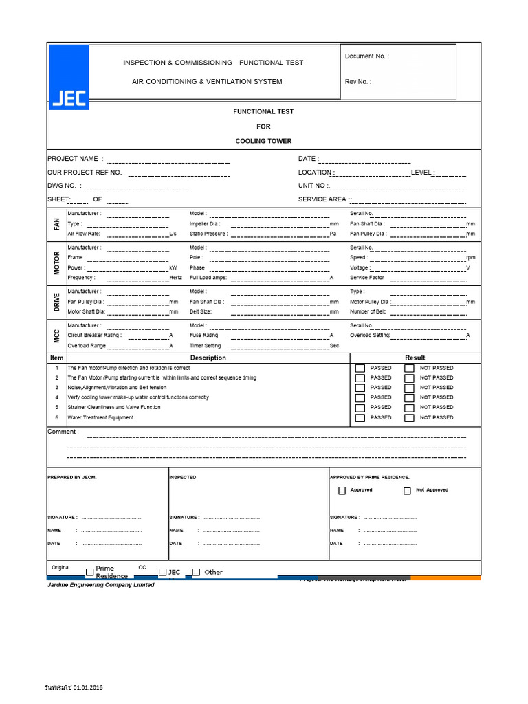 9.FM-JEC - Cooling Tower (CT) | PDF