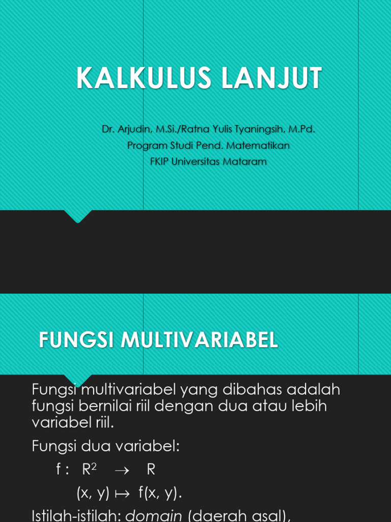 01 Fungsi Multivariabel | PDF