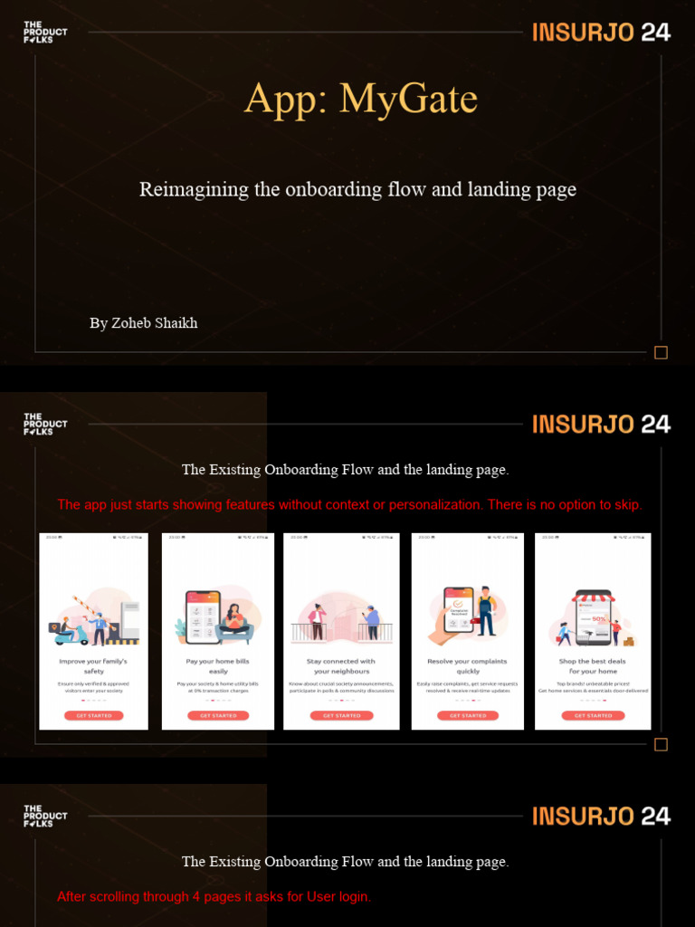 MyGate - Reimagining The Onboarding and Landing Page | PDF