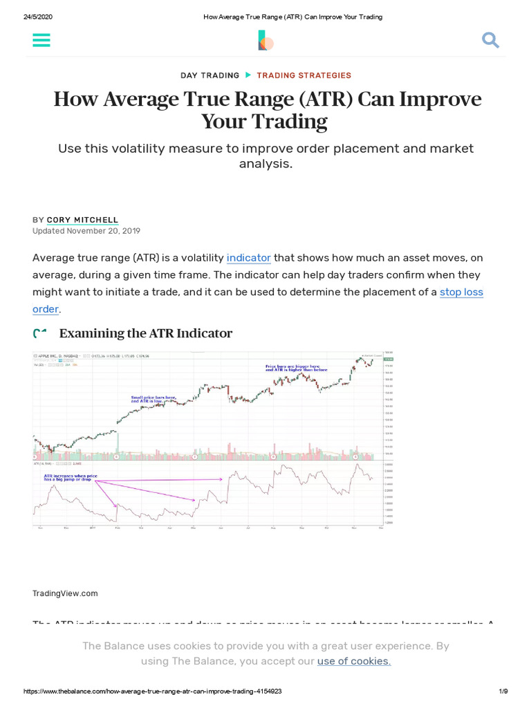 How Average True Range (ATR) Can Improve Your Trading Stop Loss With ATR | PDF | Order (Exchange ...
