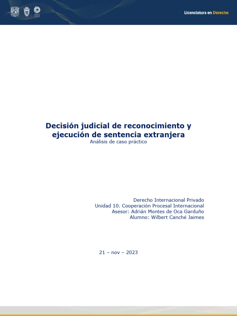 Reconocimiento y Ejecución de Sentencias Extranjeras | PDF | Sentencia ...