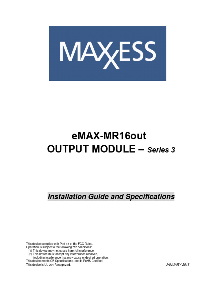 eMAX-MR16out Series3 Manual - Jan18 | PDF | Relay | Switch
