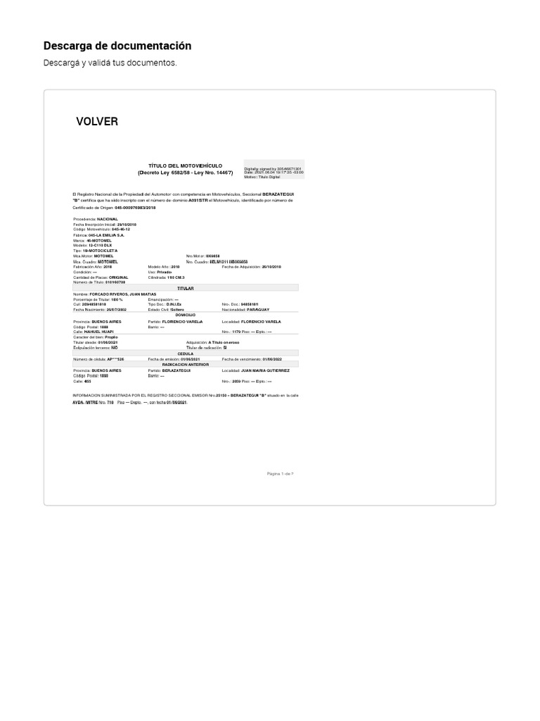 Formulario 08 Automotor, Transferencia Digital, Presupuesto Costos ...