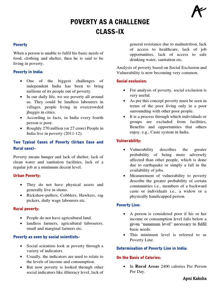 Poverty As A Challenge | PDF | Poverty | Poverty & Homelessness