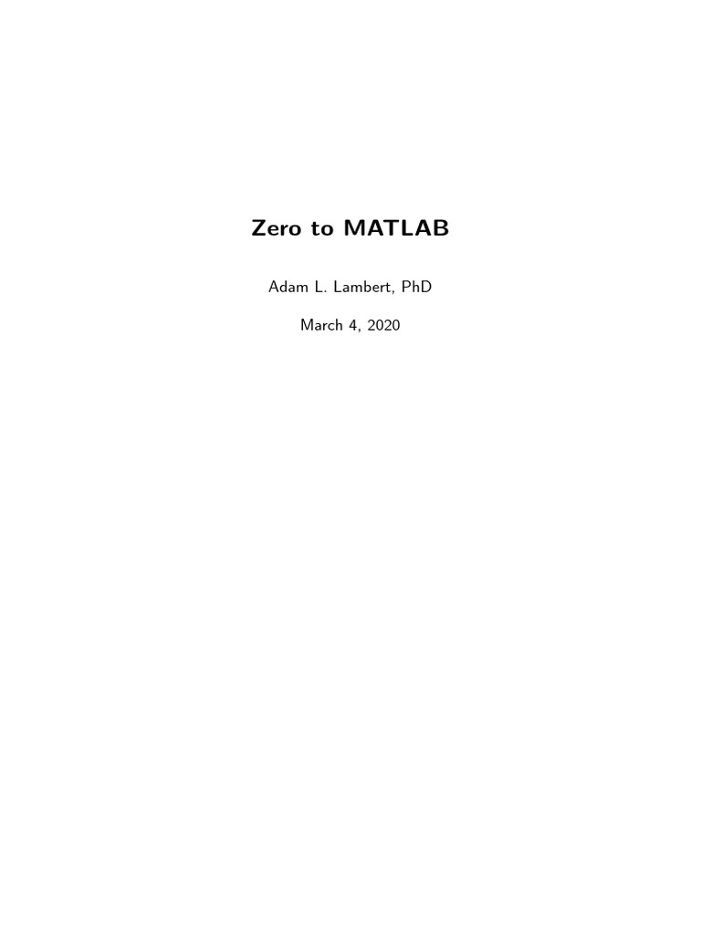 Zero To Matlab | PDF | Trigonometric Functions | Graphical User Interfaces