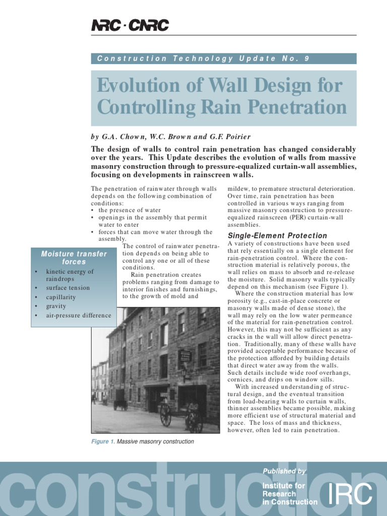 Evolution of Wall Design For Controlling Rain | PDF | Wall | Building