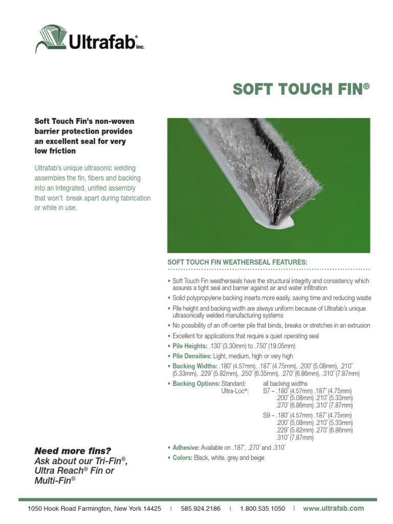Ultrafab - Soft-Touch-Fin-sheet-rev | PDF