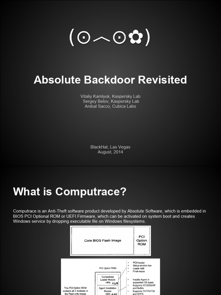Us 14 Kamlyuk Kamluk Computrace Backdoor Revisited | PDF | Computer Hardware | Software Engineering