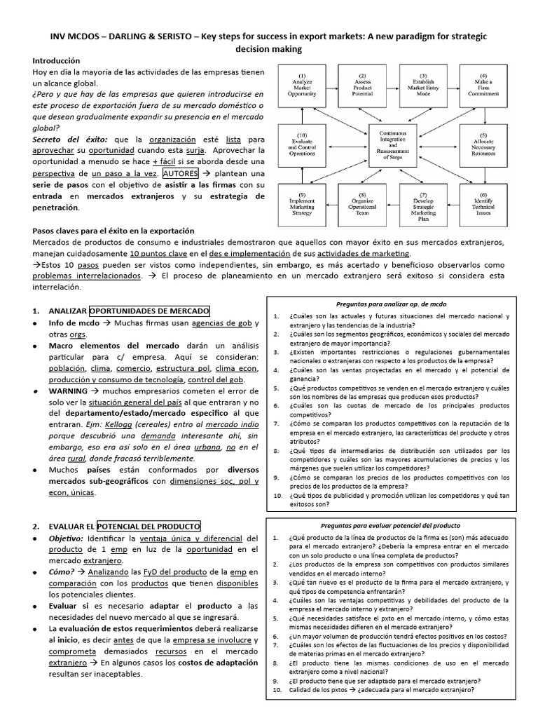 DARLING - Key Steps For Success in Export Markets - Clau - 3 | PDF