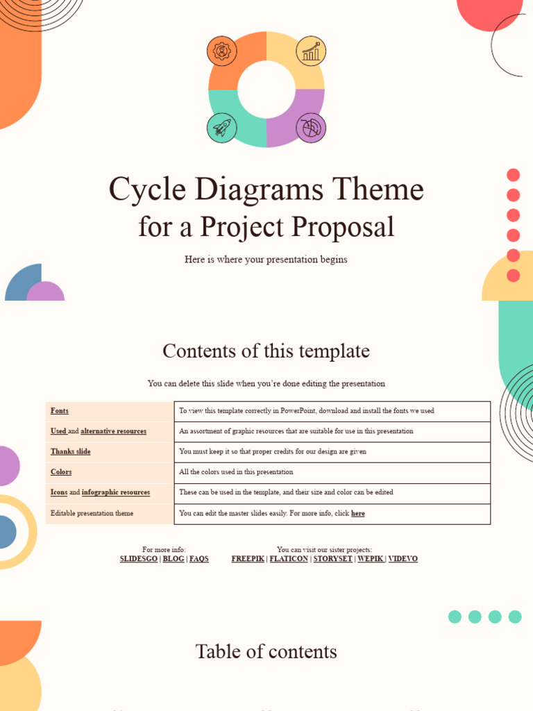 Cycle Diagrams Theme For A Project Proposal by Slidesgo | PDF | Expense ...