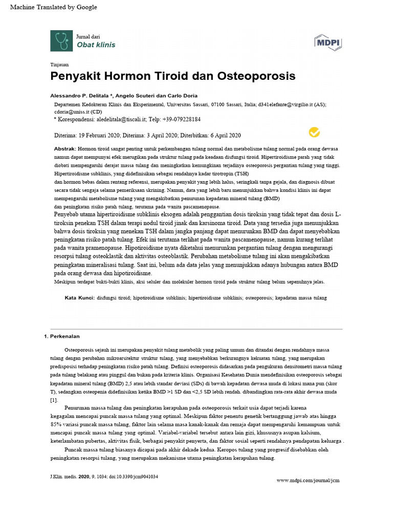 Nada Tugas Fungsi Hormon T3 T4 TSH Pada Tulang | PDF
