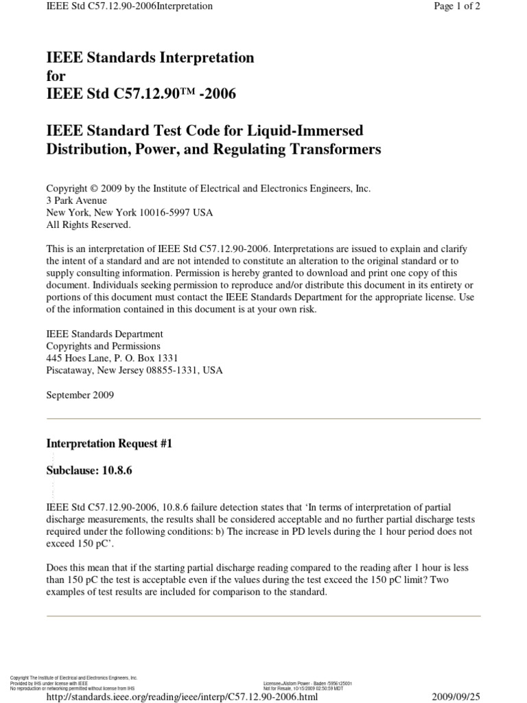 Ieee C57.12.90 Int | PDF | Institute Of Electrical And Electronics Engineers | Transformer