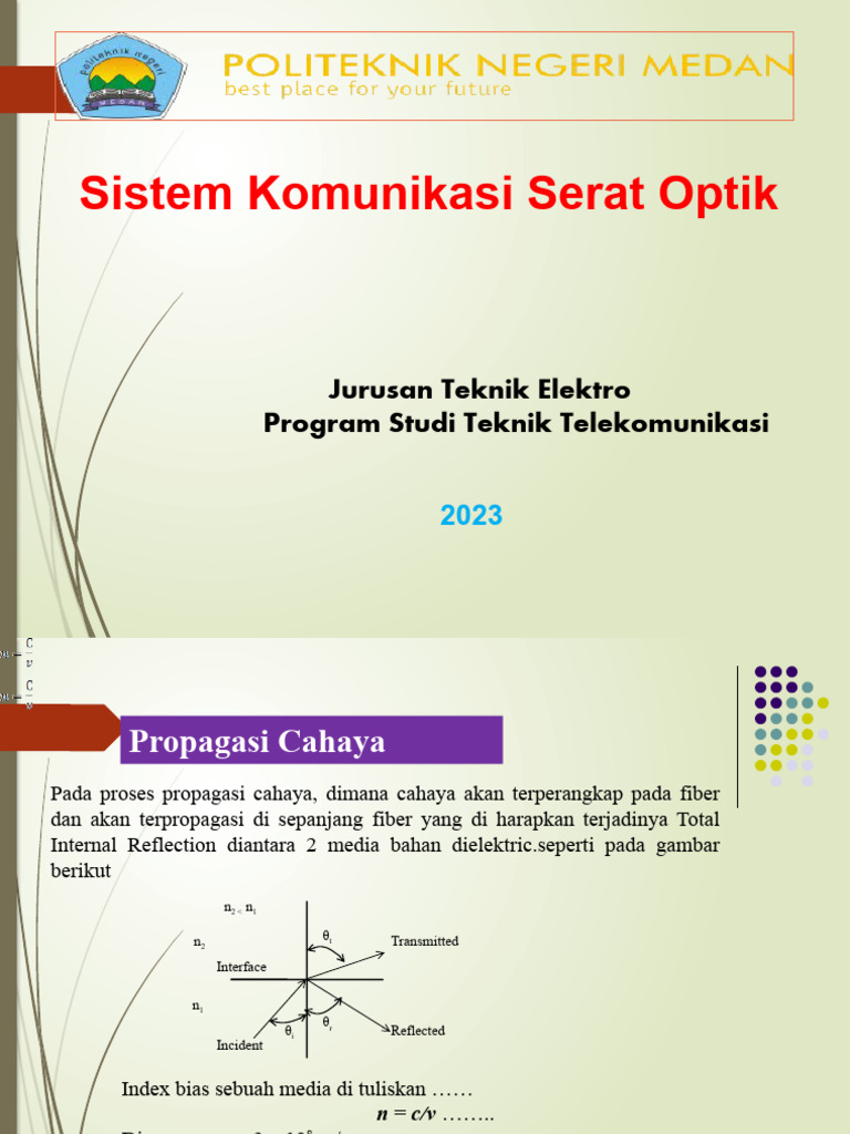 Propagasi Cahaya dalam Fiber Optik | PDF | Metode & Bahan Ajar