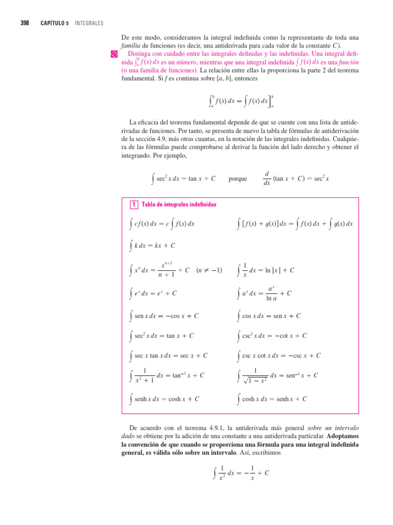 Guía de Integrales: Definidas e Indefinidas | PDF