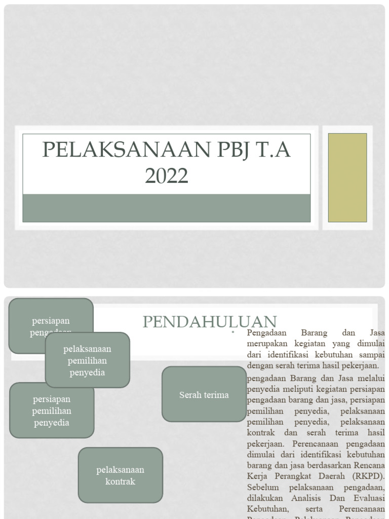 Pelaksanaan PBJ 2022 | PDF