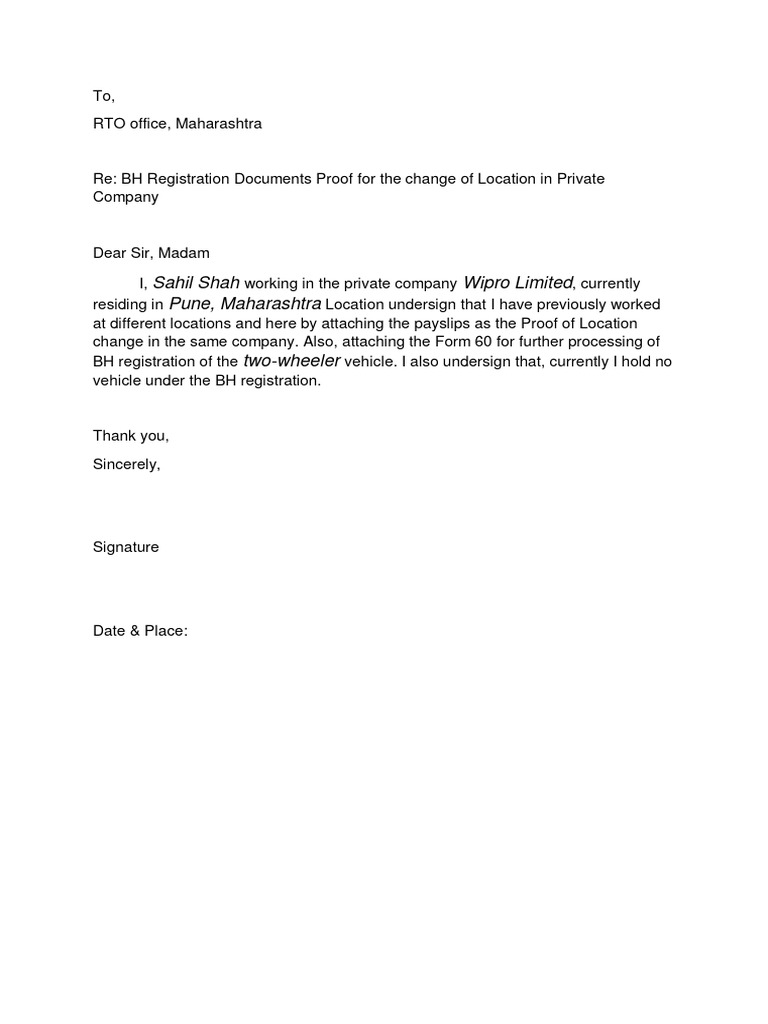 RTO BH Registration | PDF