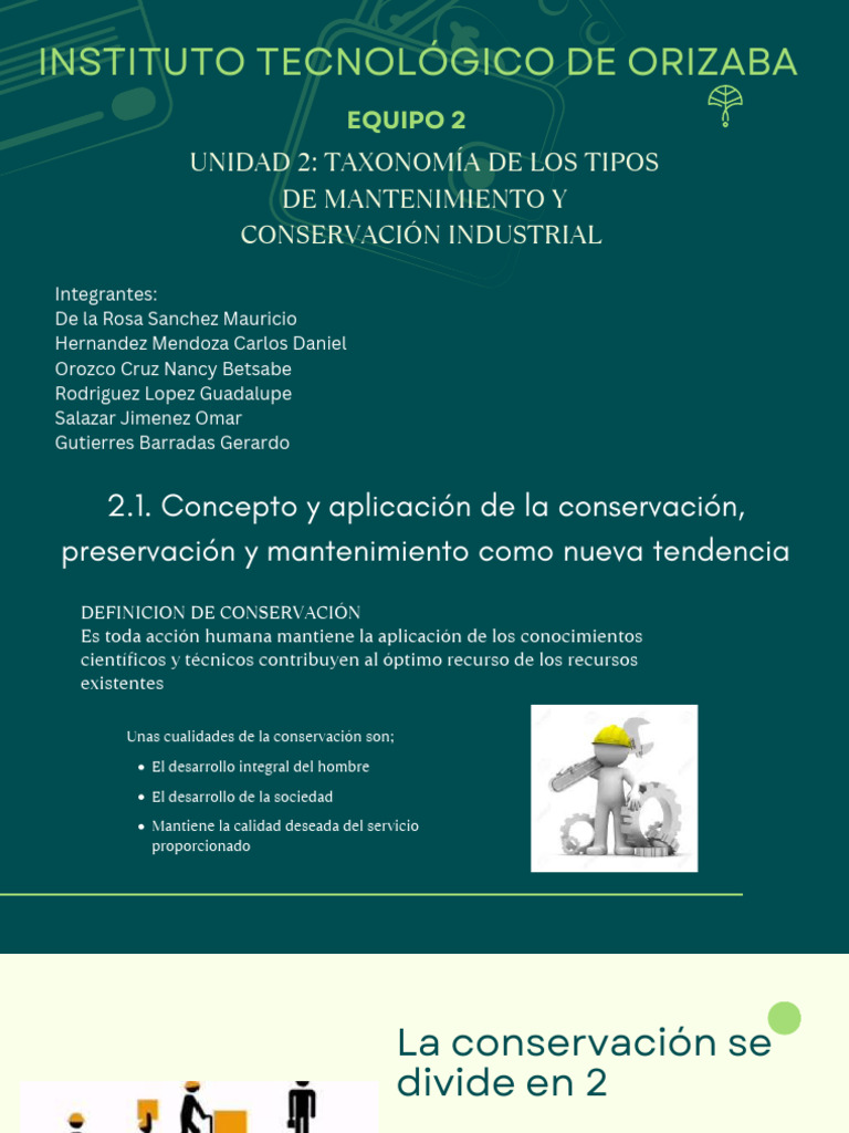 2.1. Concepto y Aplicación de La Conservación, Preservación y Mantenimiento Como Nueva Tendencia ...