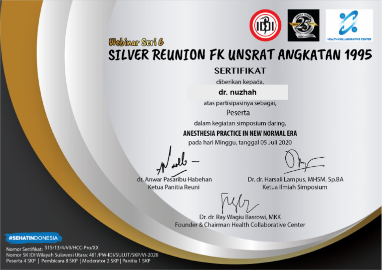 Contoh Sertifikat SKP Idi | PDF