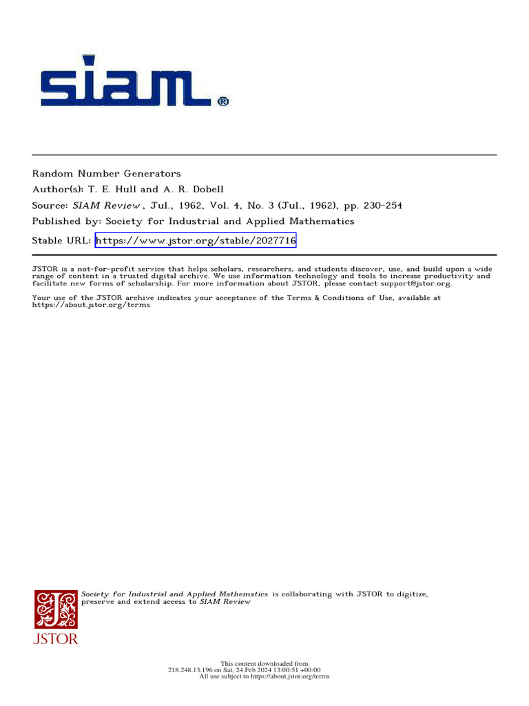 Random Number Generation Methods | PDF | Randomness | Monte Carlo Method