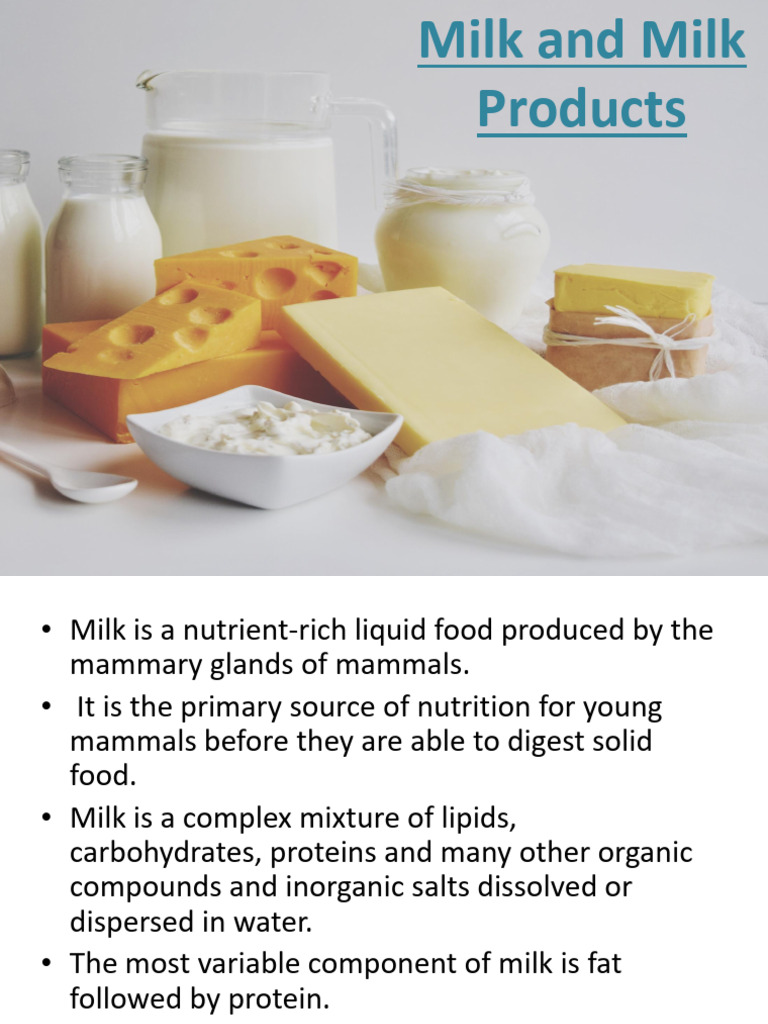 Milk & Milk Products | PDF | Milk | Lipid