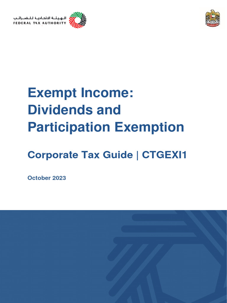 Corporate Tax Guide Dividends And Participation Excemption 1697454596